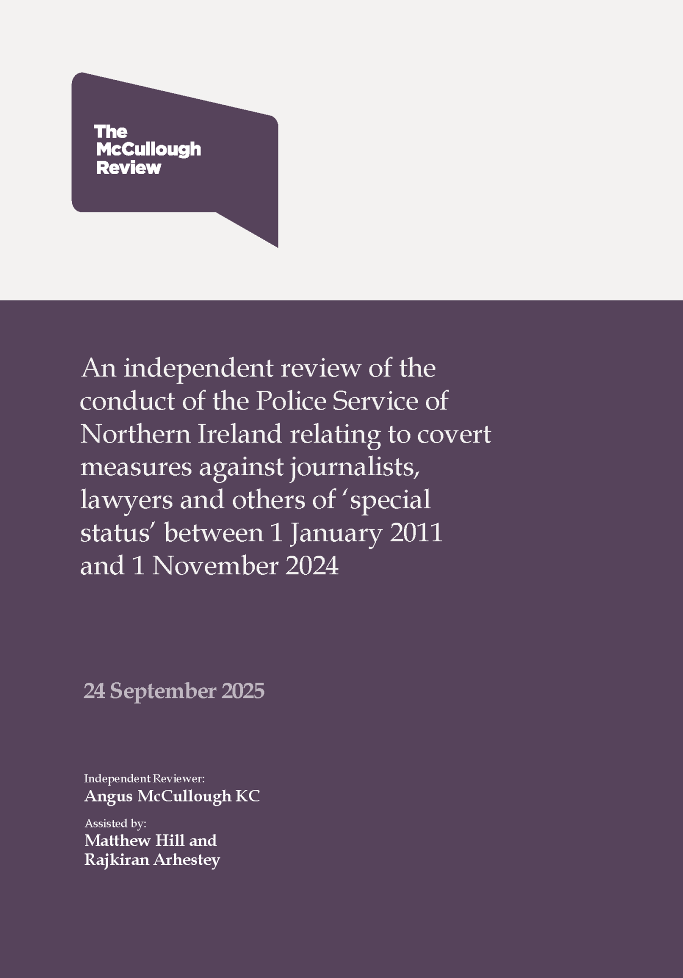 The McCullough Review | PSNI